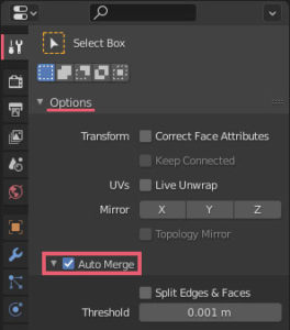 Blender: 自動マージ（Auto Merge）の使用方法 | reflectorange.net