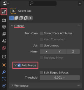 Blender: 自動マージ(Auto Merge)の使用方法 | reflectorange.net